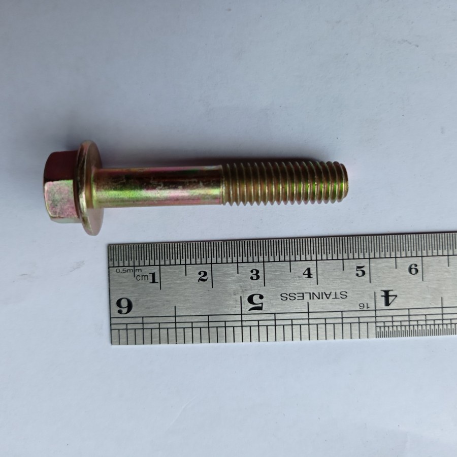 Jual FLANGE BOLT M8X45 / BAUT TOPI M8 X 45 KUNING KUNCI 12 | Shopee Indonesia