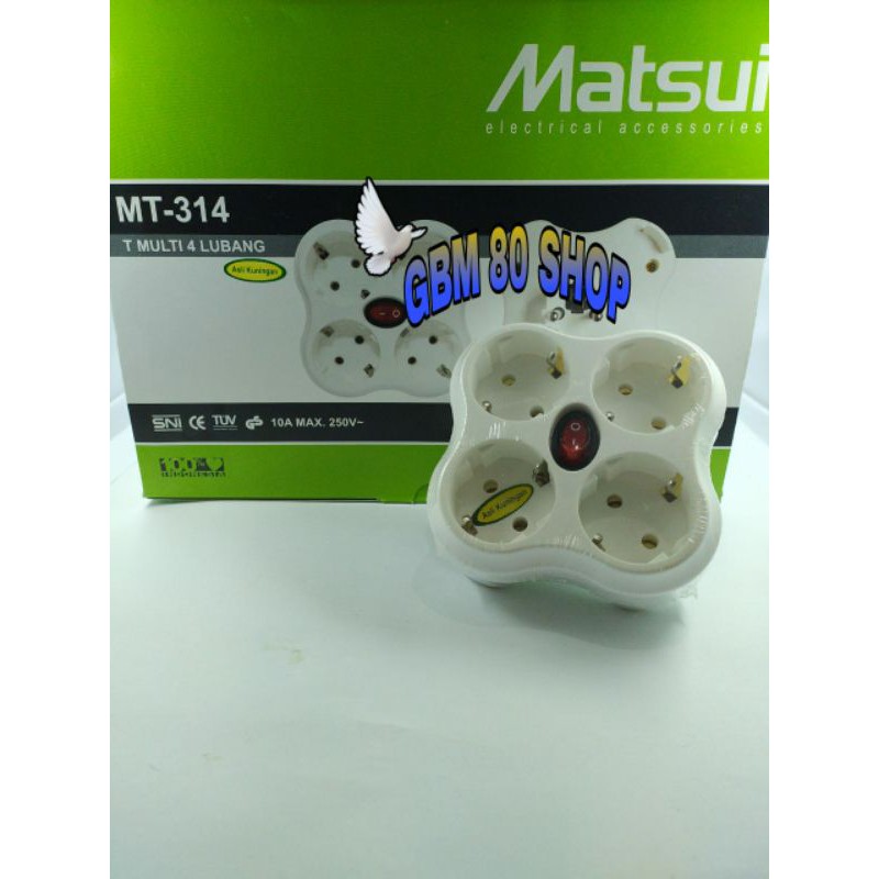 Jual T Multi Colokan Listrik Lubang 4+saklar/stop kontak out 4 in 1 ...