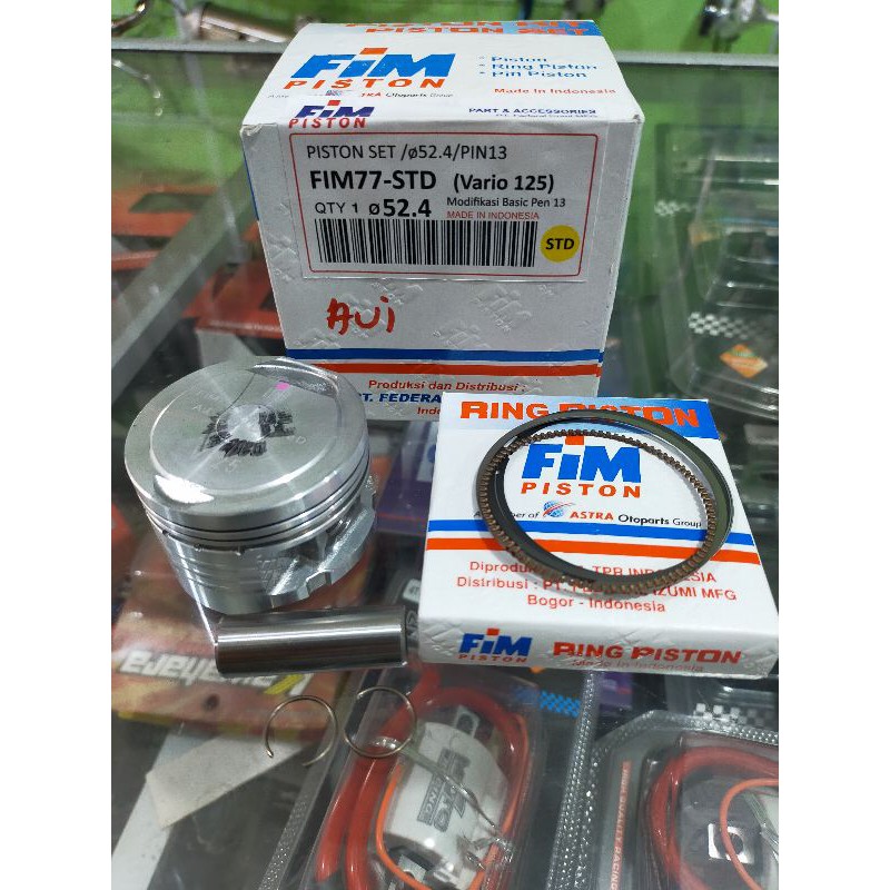 Jual piston seher Kit set Fim 77 ukuran 52,4/52,9/53,4/53,9 pin 13 ...