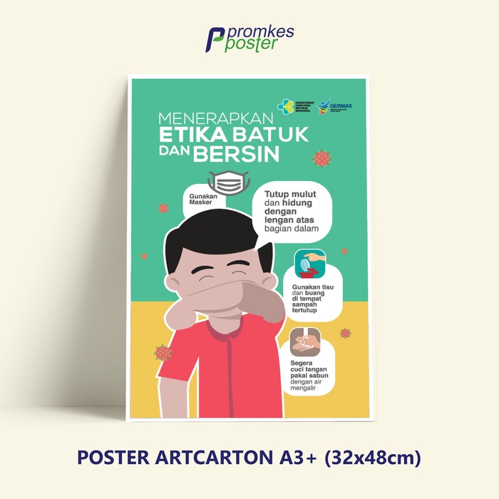 Jual Poster Kesehatan Etika Batuk Dan Bersin - Art Carton | Shopee ...