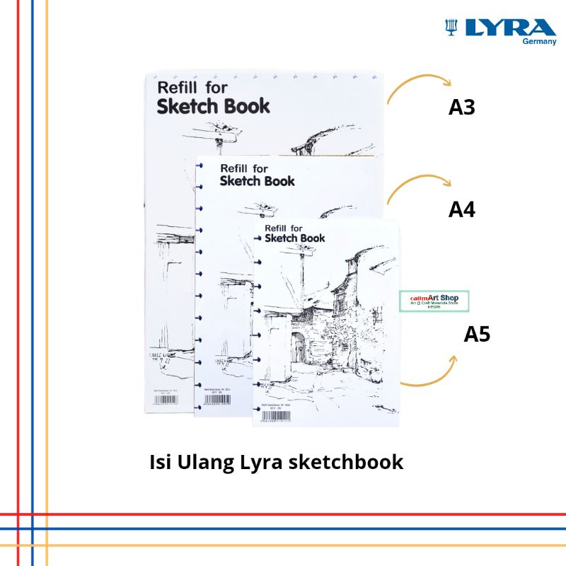 Jual Refill Lyra Sketchbook A4 dan A3 / Isi Ulang Sketch book Lyra ...