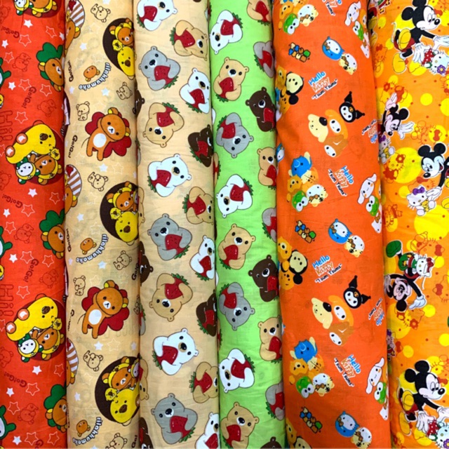 Jual Kain Katun Motif Anak - Motif Bear,Animal,Kartun | Shopee Indonesia