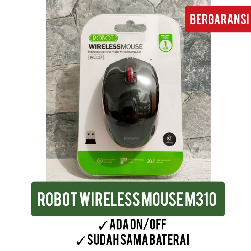Jual mouse wireless robot m310 garansi resmi 1 tahun mouse tanpa kabel ...