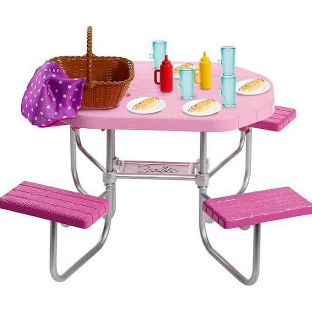 Jual Barbie Furniture Picnic Table Playset Sale / Meja Piknik Barbie ...