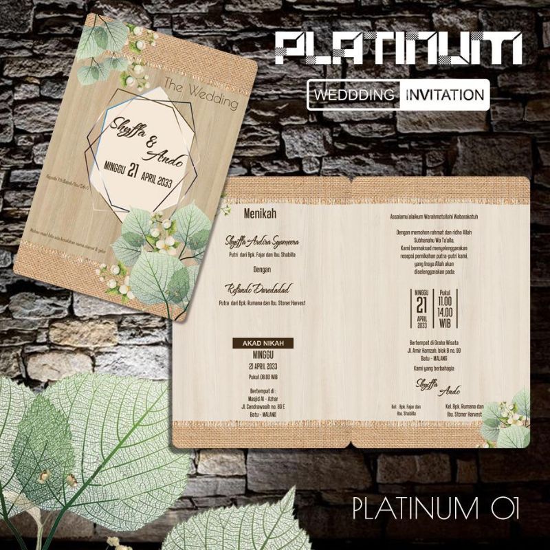 Jual CETAK UNDANGAN BLANGKO PLATINUM 01 | Shopee Indonesia