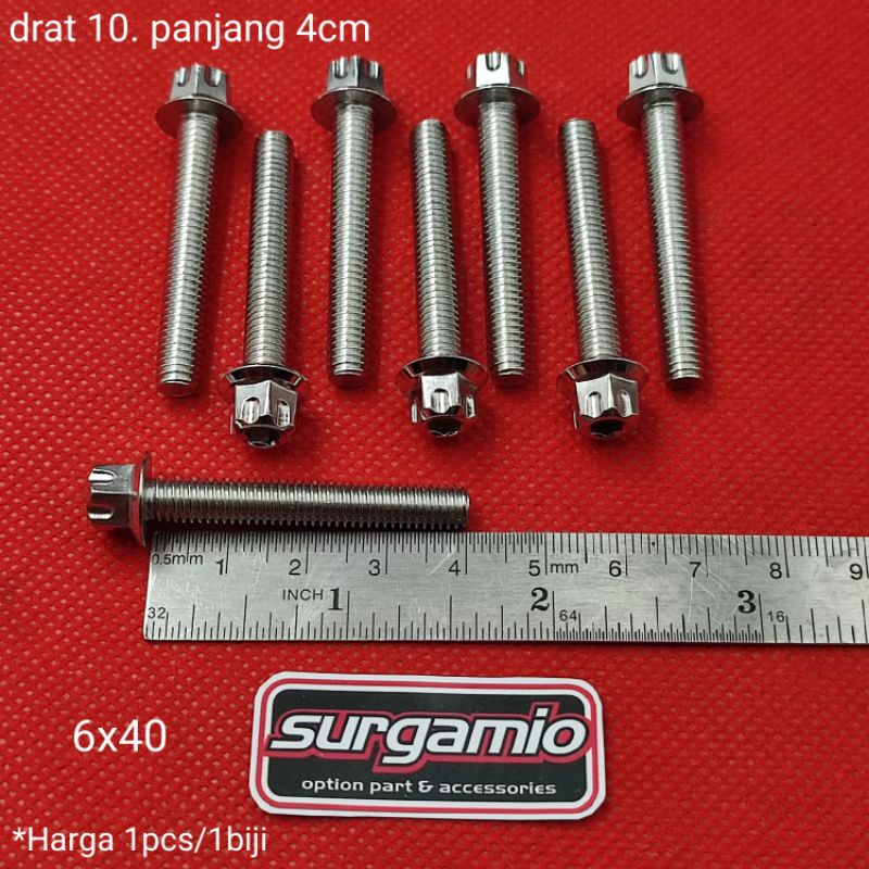 Jual Baut probolt 2kunci GS1 6x40 baut drat 10 panjang 4cm Heng ...