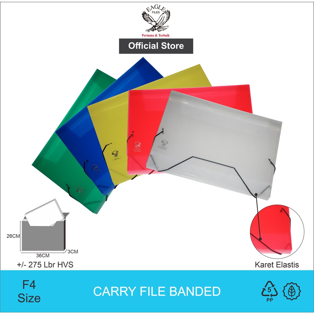 Jual Carry File Box Banded EAGLE F4 (Folio) Tas Map Dokumen Tali Karet ...