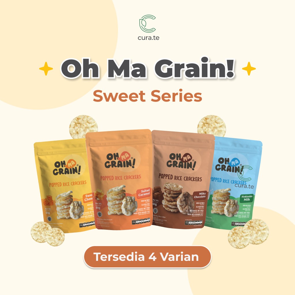 Jual OH MA GRAIN RICE CRACKERS BERAS SWEET SERIES | KERIPIK BERAS SNACK ...