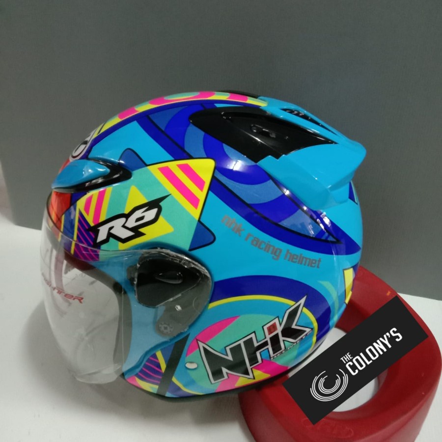 Jual HELM NHK R6 R-6 MOTIF PIGMENT BLACK DOFF HELM NHK R 6 PIGMENT HELM ...