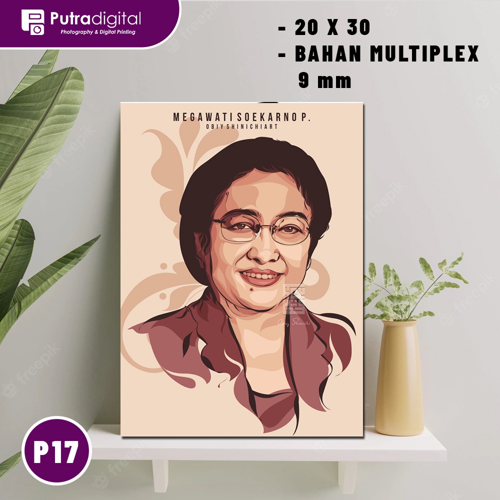 Jual Poster Hiasan Dinding Presiden Megawati Walldecor Instablock ...