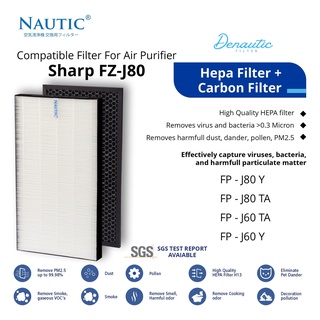Jual HEPA Filter Air Purifier Sharp FP-J80 FP-J60 FP-J80Y FP-J60Y FP ...