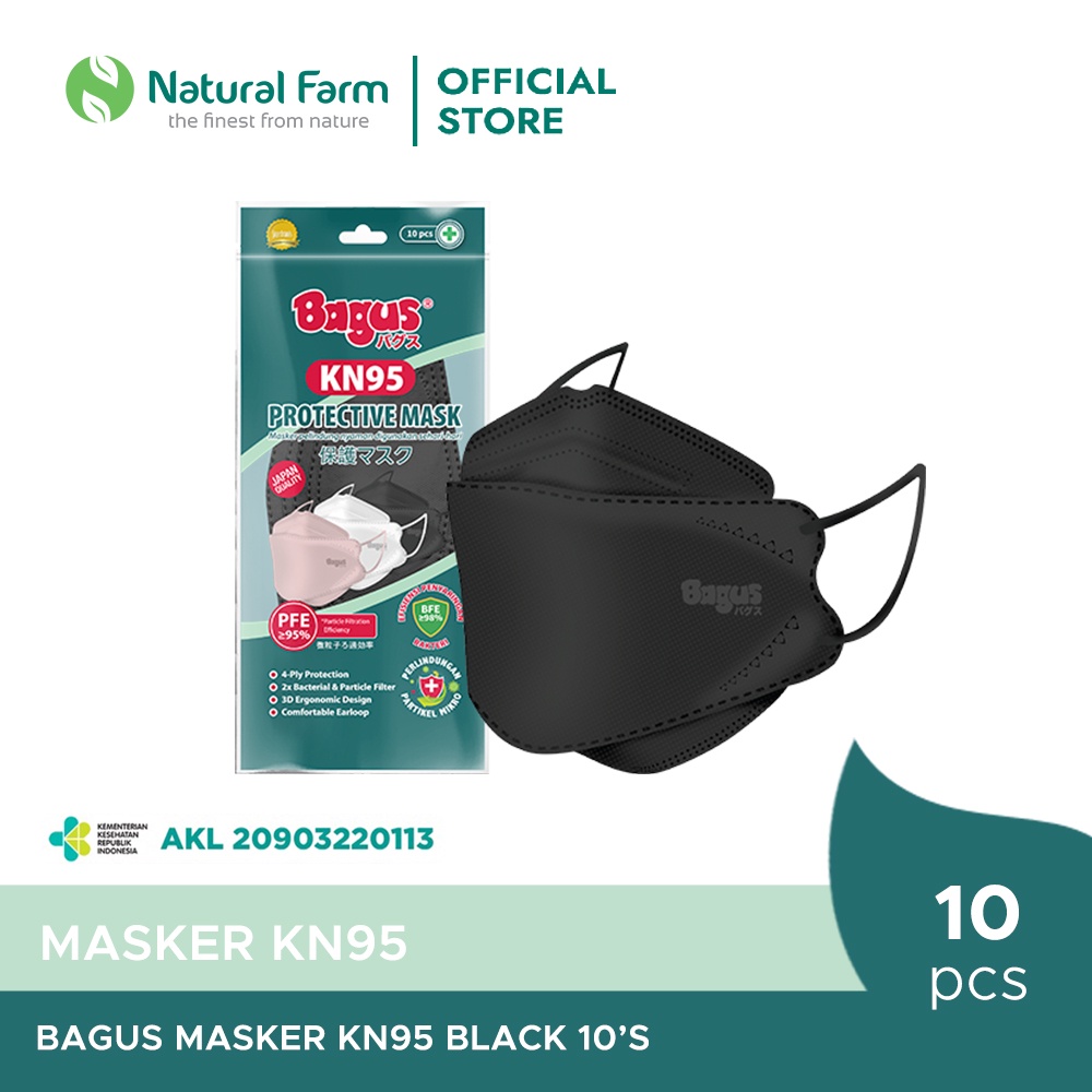 Jual Bagus Masker KN95 Black - 10pcs | Shopee Indonesia