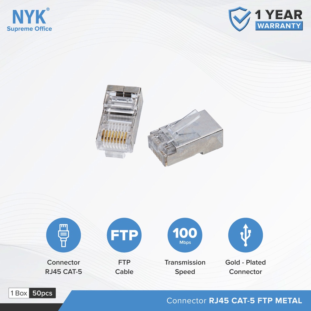 Jual NYK FTP Metal Cat 5 RJ45 50 PCS | Shopee Indonesia
