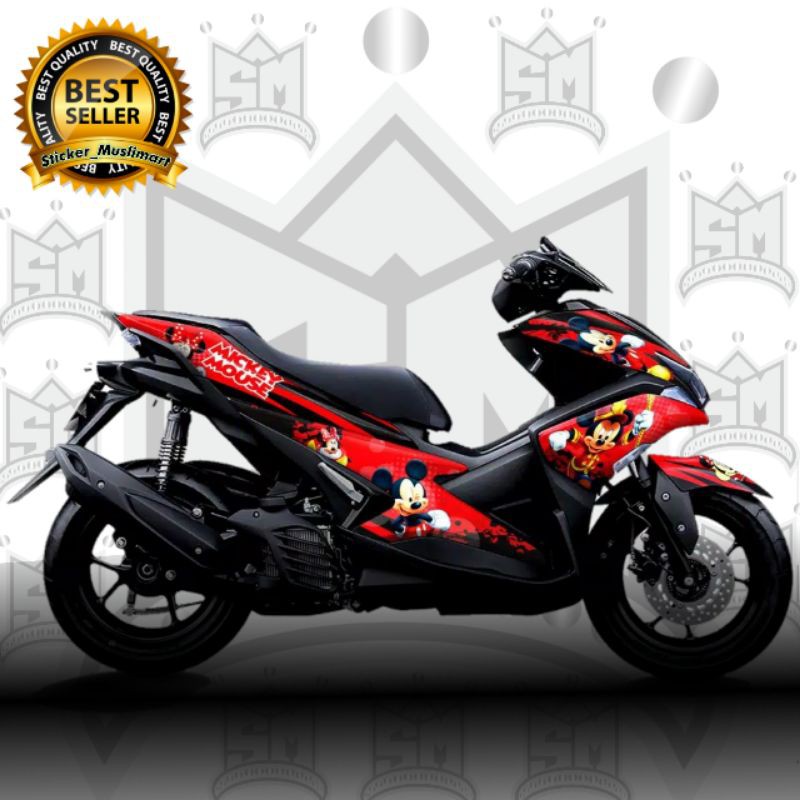 Jual Decal Sticker Aerox 155 motif Mickey mouse merah | Shopee Indonesia