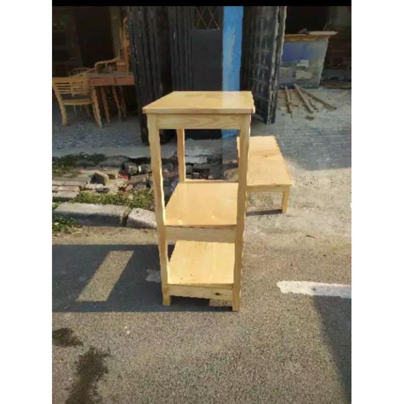 Jual meja 3 tingkat jati Belanda realpic | Shopee Indonesia