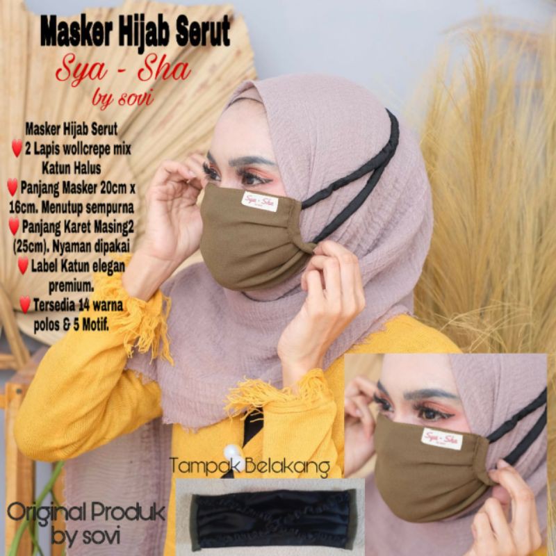 Jual Masker Kain Serut Hijab. SyaSha by sovi. Khusus Tali Hitam ...