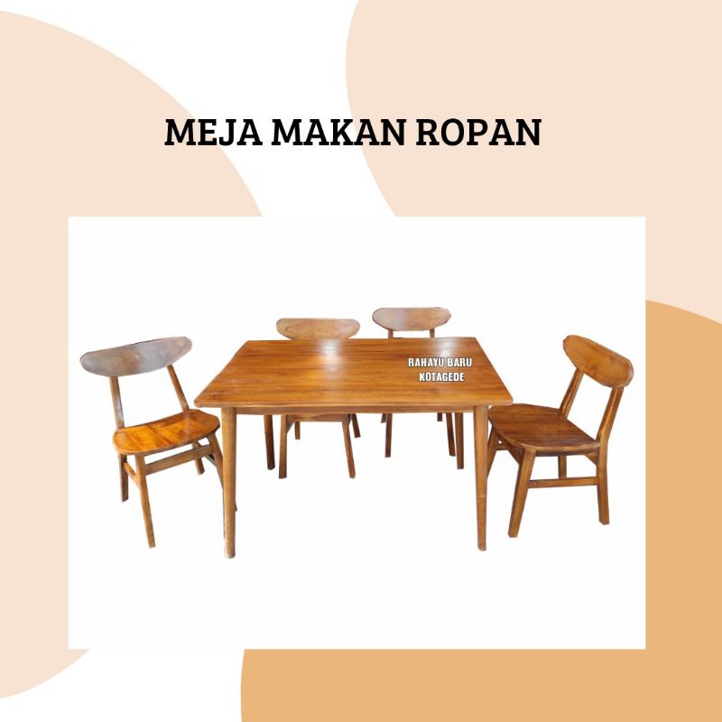 Jual MEJA MAKAN KAYU JATI ROPAN 4 KURSI Meja Makan Kayu Minimalis ...