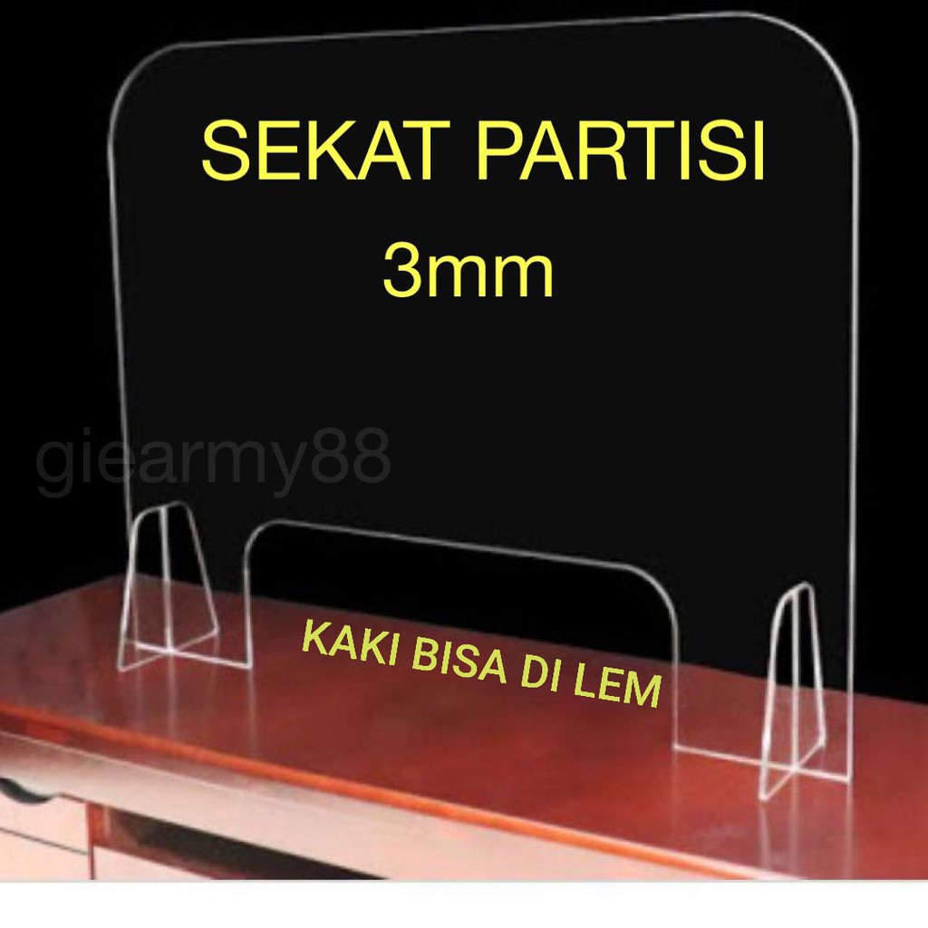 Jual Sekat Partisi Custom Acrylic Sekat Meja Ukuran 120cm x 80cm Tebal ...