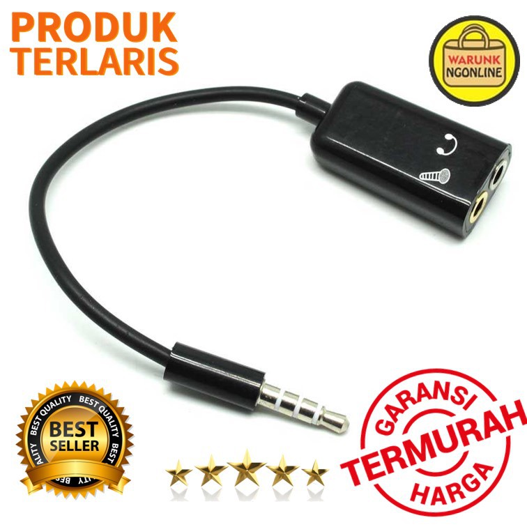 Jual Alat utk menghubungkan Mic 3.5mm ke handphone - Audio Splitter 3 ...
