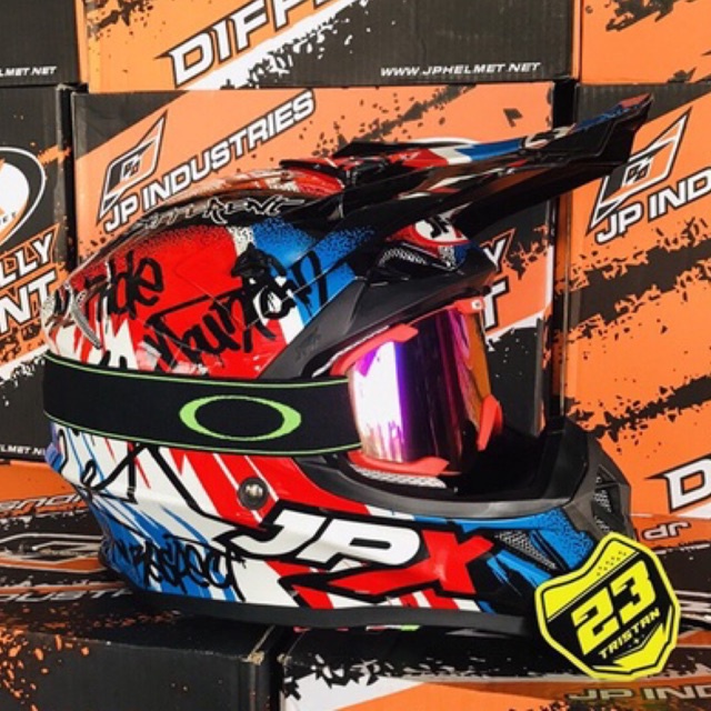 Jual HELM JPX FULL FACE CROSS TRABAS +Kacamata INKO | Shopee Indonesia