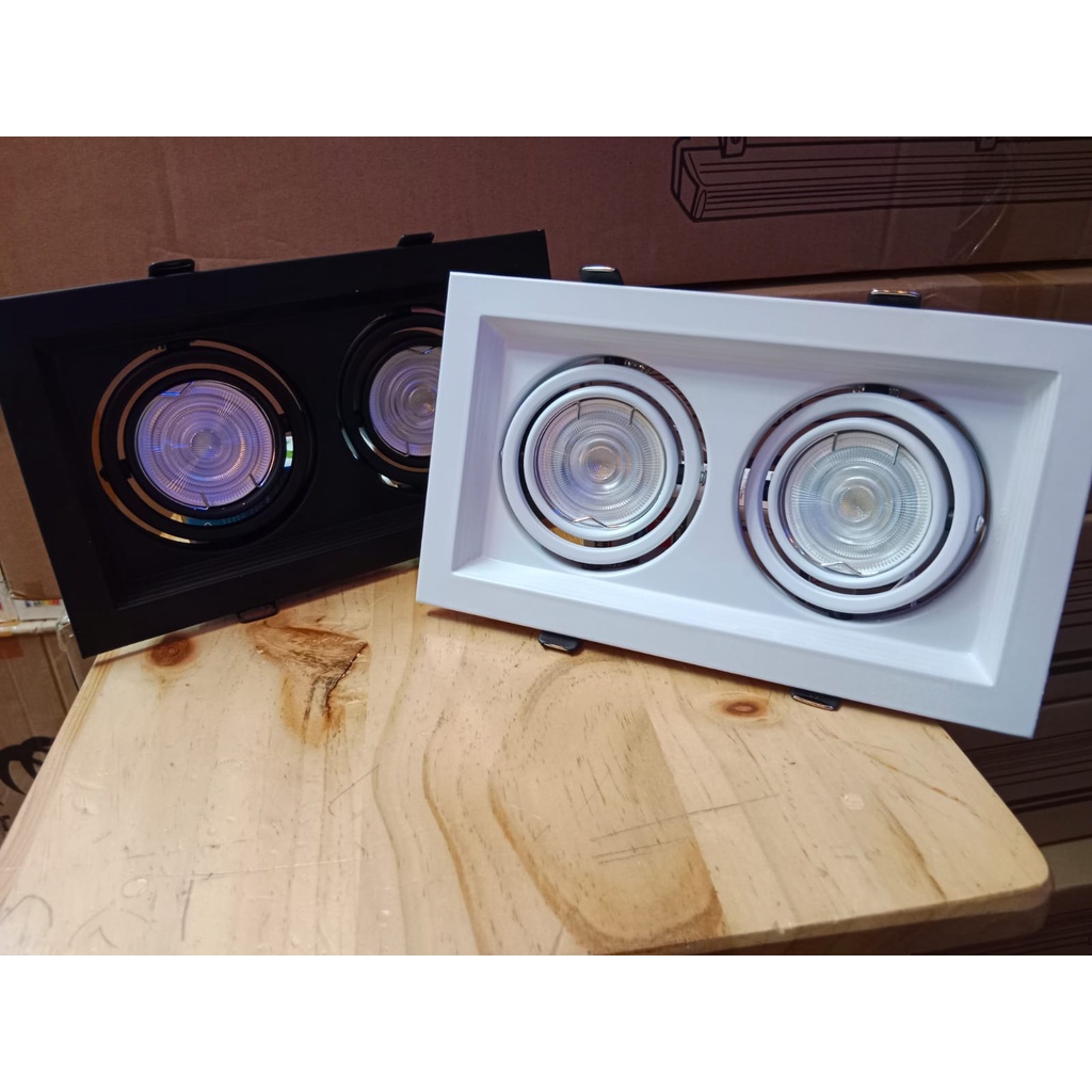 Jual Downlight halogen mr16 spotlight 2 lubang + Mr16 7W | Shopee Indonesia