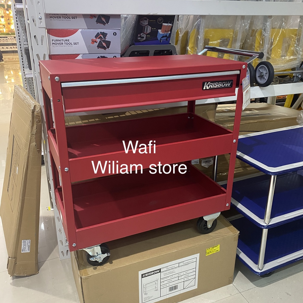 Jual Krisbow lemari bengkel Perkakas Tool Box Cabinet Trolley 3 tingkat | Shopee Indonesia