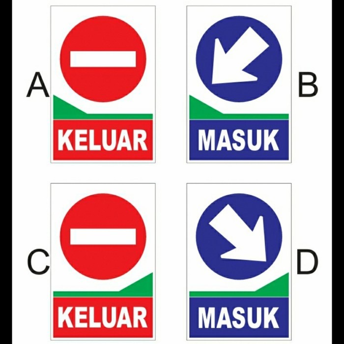 Jual akriik Rambu Lalu Lintas Masuk (In) dan Keluar (Out) 30 cm x 45 cm ...
