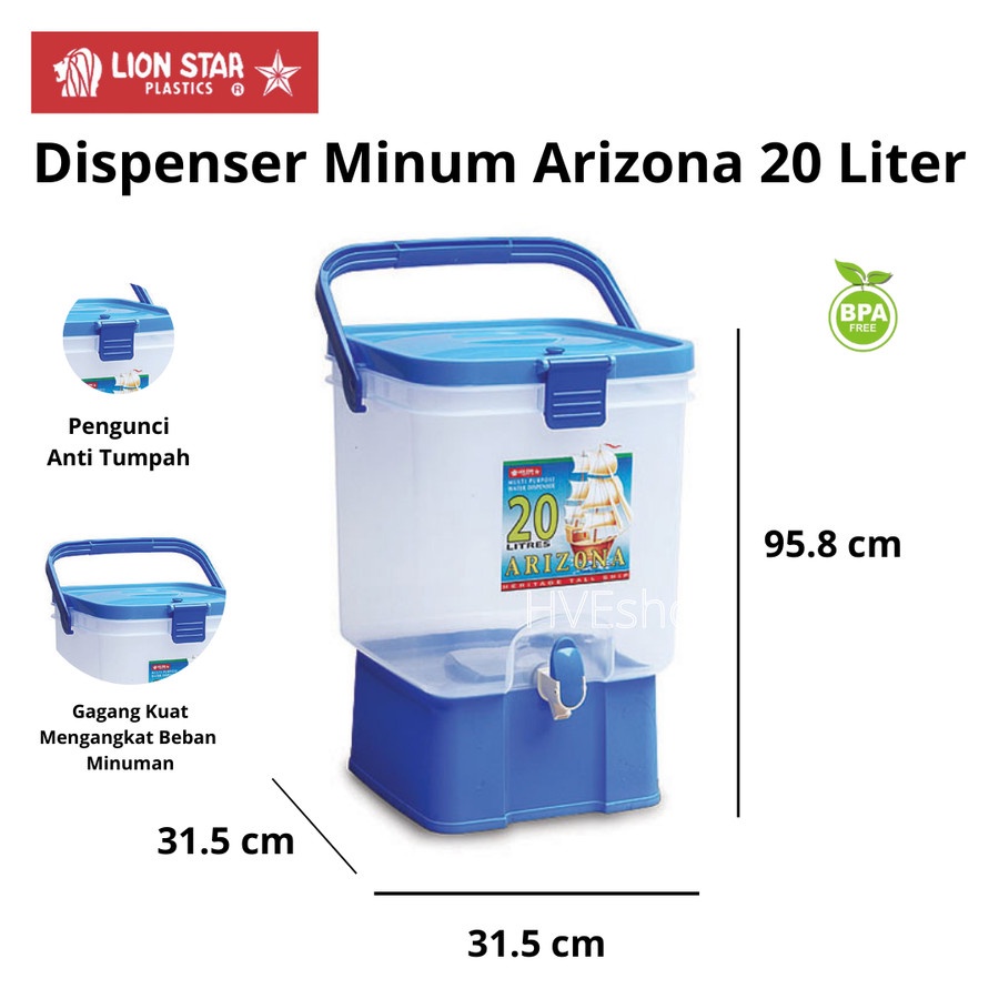 Jual D-26 ARIZONA DRINK JAR 20 LITER LIONSTAR WATER DISPENSER TEMPAT ...