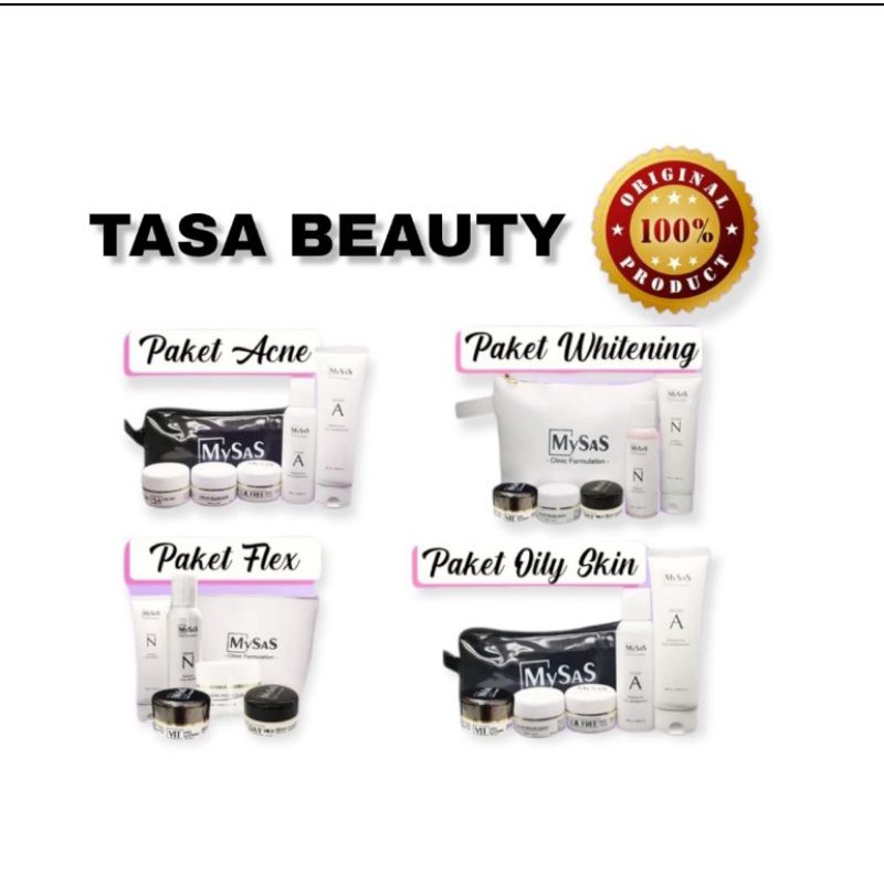 Jual PAKET MYSAS ISI 5 ( whitening, flek ,acne ,oily ) | Shopee Indonesia