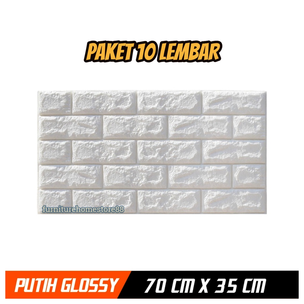 Jual PAKET 10 LEMBAR Wallpaper 3D Foam Wallpaper busa wallpaper timbul ...