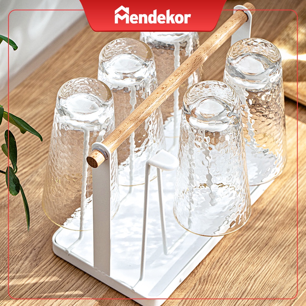 Jual Rak gelas wine gantung meja besi anti karat isi 6 slot ada alas ...