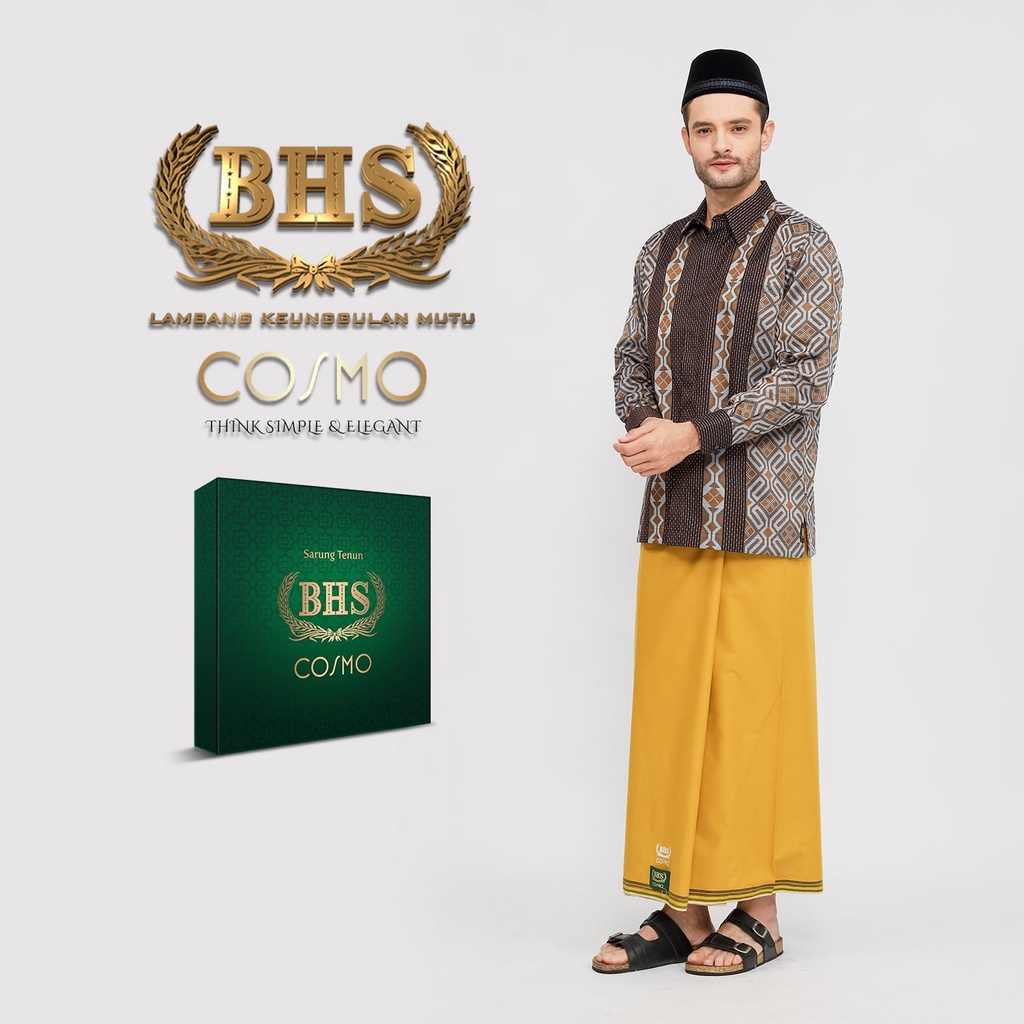 Jual Sarung BHS Cosmo Warna Polos Kuning | Shopee Indonesia