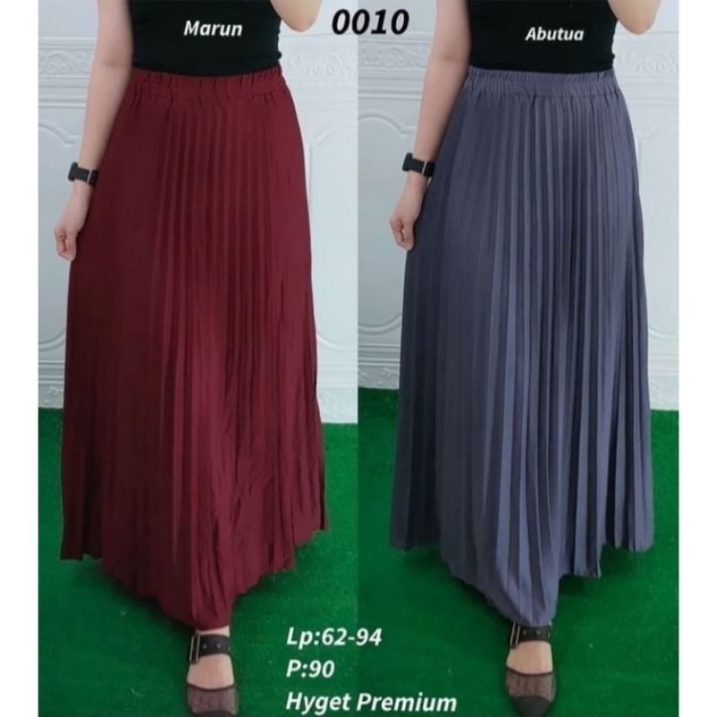 Jual Rok Plisket Polos Hyget Lipit Mayung Premium Bawahan Wanita Murah Fit S-XL | Shopee Indonesia