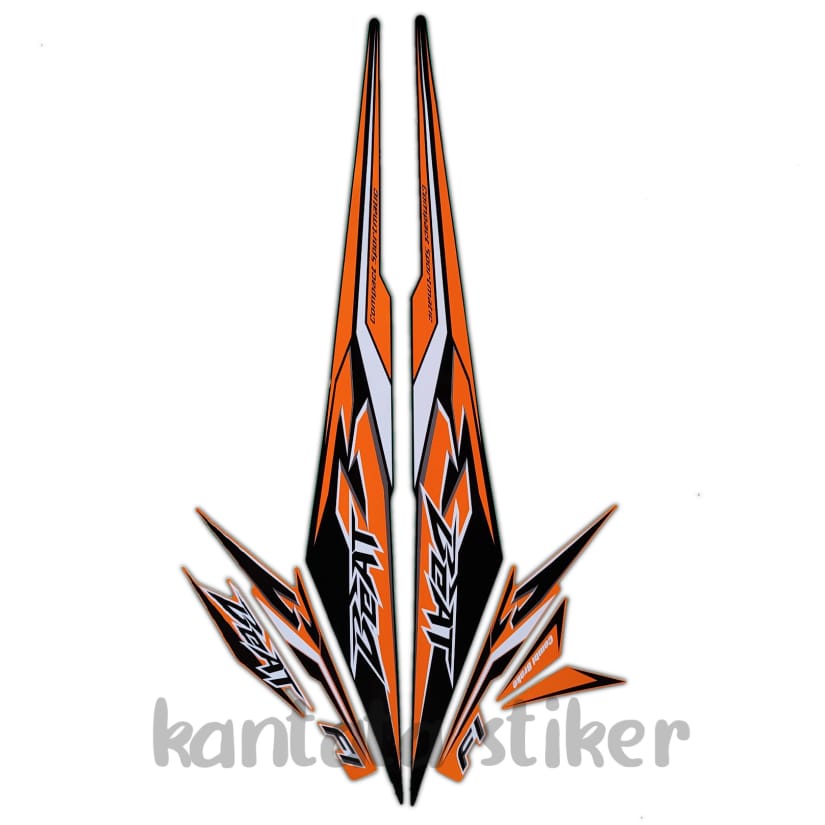 Jual stiker striping motor honda beat fi 2018 filipina hitam-orange ...