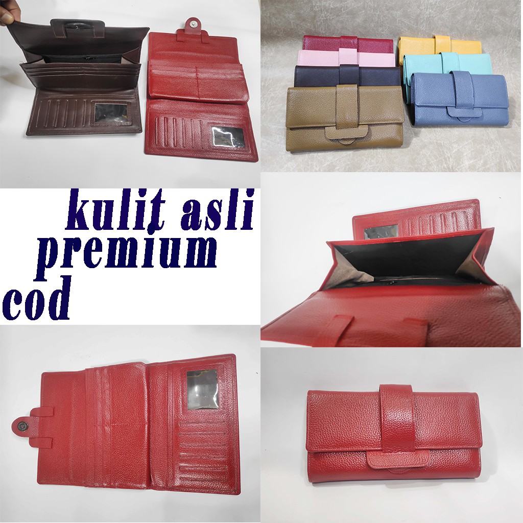 Jual Dompet kulit asli wanita papirut model panjang | Shopee Indonesia