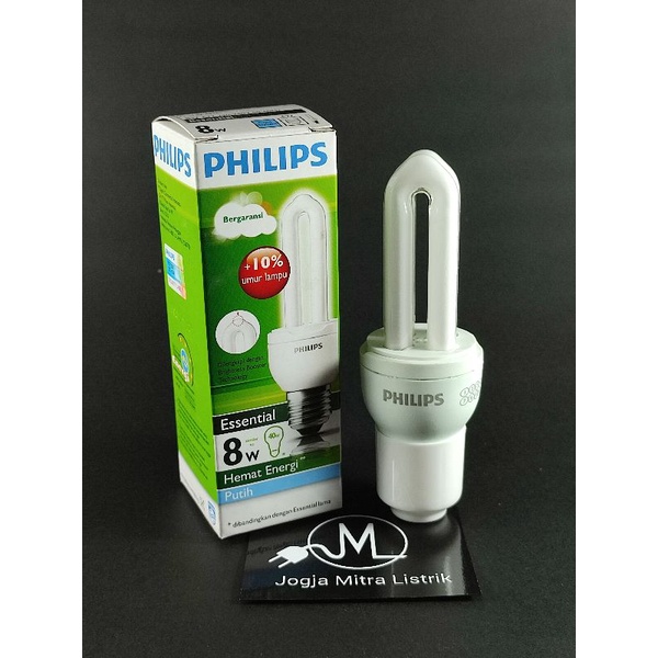 Jual LAMPU PHILIPS ESSENTIAL 8 WATT / PLC JARI PHILIPS 8 WATT PUTIH ...