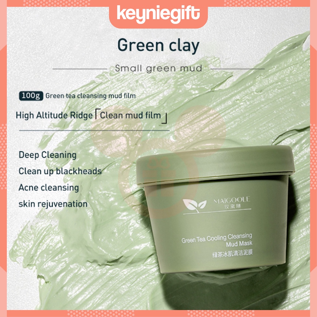 Jual MAIGOOLE Green Tea Clay Mask Masker Wajah Green Tea Pore Clean ...
