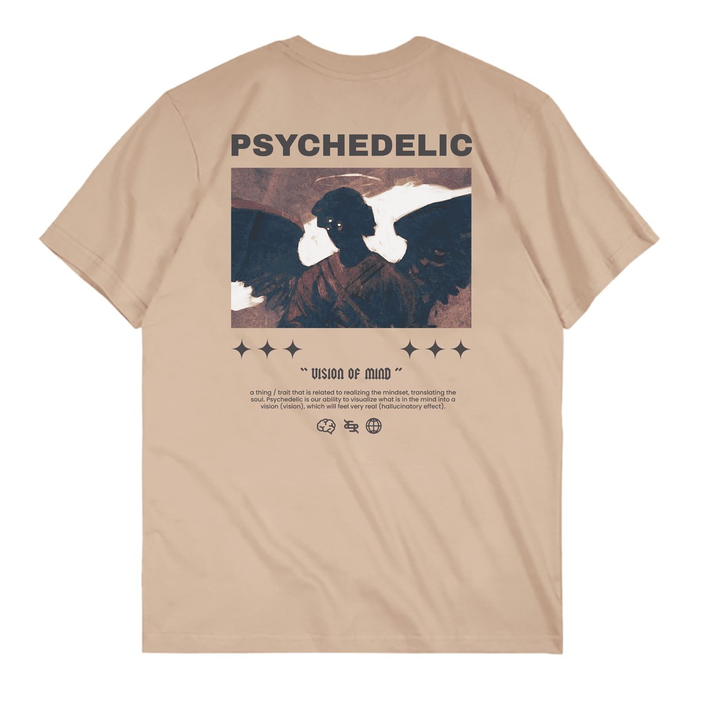 Jual Kaos Rynish Unisex Psychedelic Cream | Shopee Indonesia