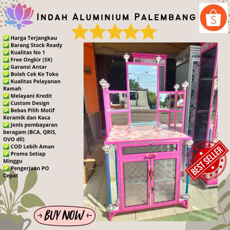 Jual MEJA RIAS ALUMINIUM MINIMALIS PINK MURAH PALEMBANG | Shopee Indonesia