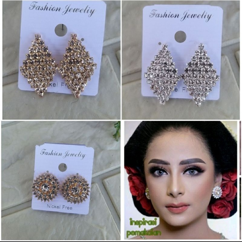 Jual giwang anting jepit pengantin adat pesta | Shopee Indonesia