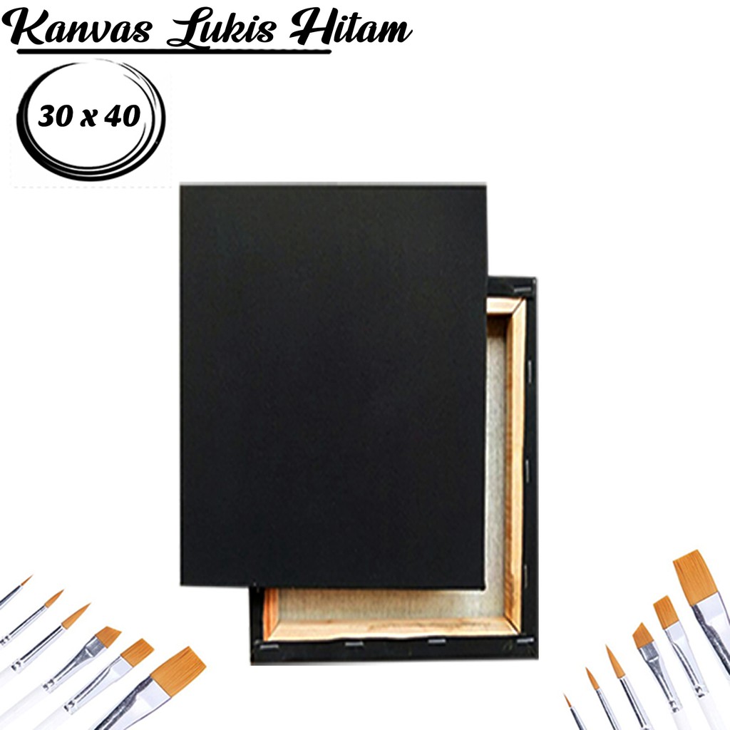 Jual Kanvas Lukis Hitam 30 X 40 Stretched Canvas Medium Texture ...
