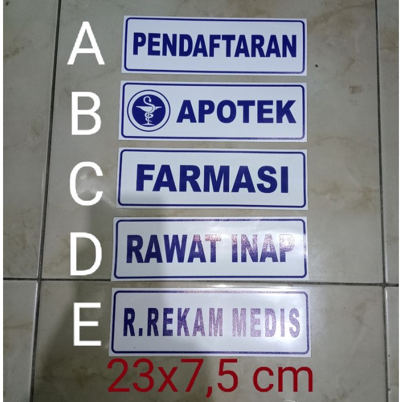 Jual STIKER SIGN SAFETY PENDAFTARAN APOTEK FARMASI RAWAT INAP | Shopee ...