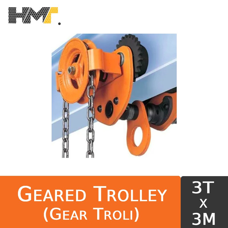 Jual Nagasaki Geared Trolley 3 Ton x 3 Meter / Gear Troli 3T x 3M ...