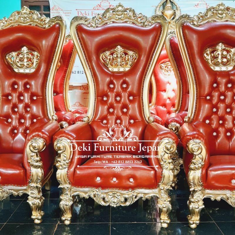 Jual KURSI SYAHRINI 1+1+MEJA / KURSI SULTAN MEWAH / KURSI RAJA MEWAH ...