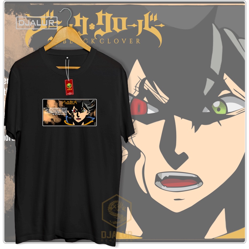 Jual Kaos Asta Flat Black Clover Banteng Hitam Kaos Anime Wibu Manga ...