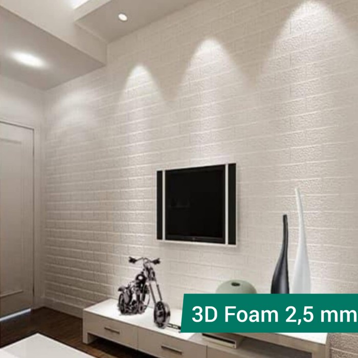 Jual Wallpaper Foam 3D Peredam Suara dan Panas Bata Putih Tebal 9mm - 2 ...