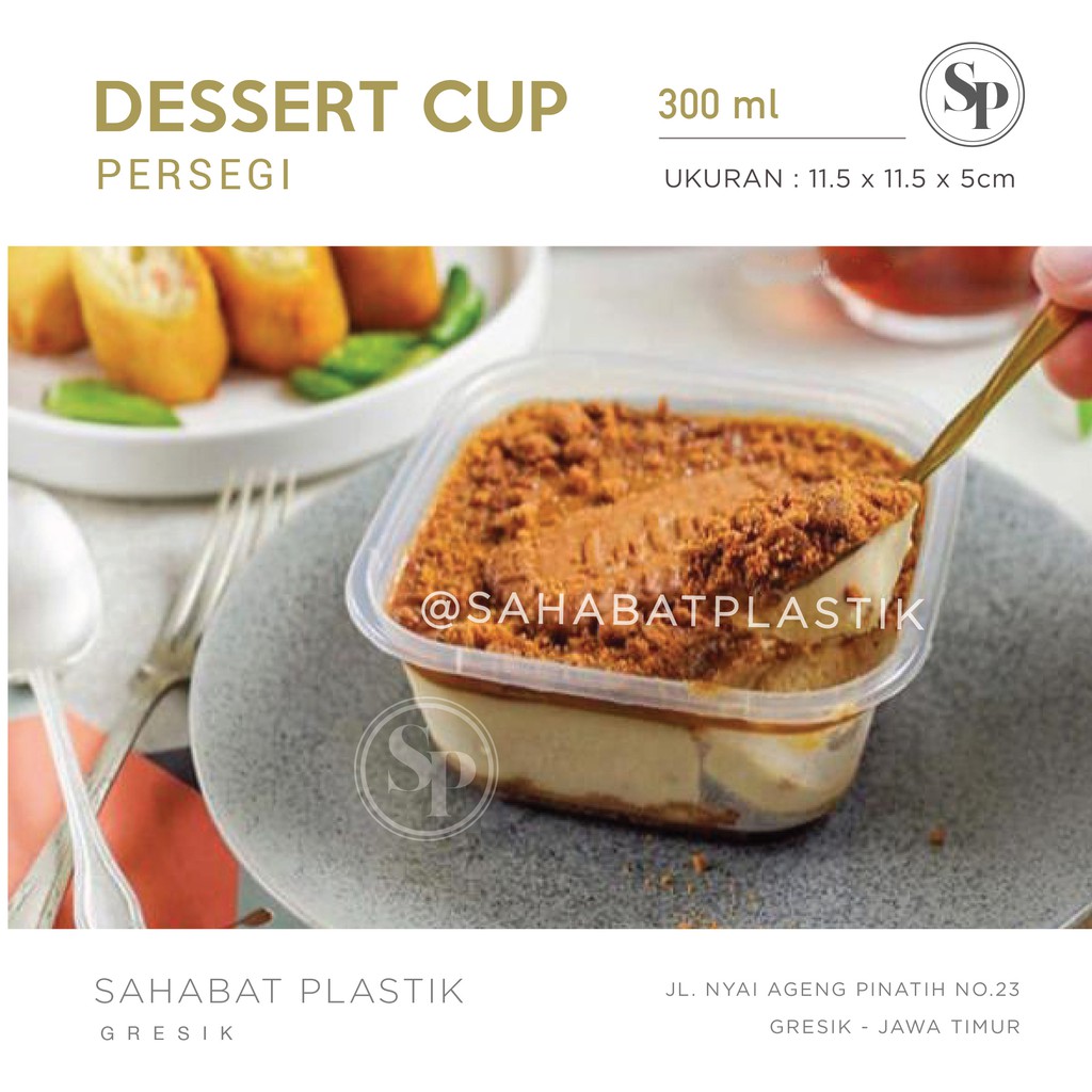 Jual 25PCS DESSERT CUP + TUTUP 300ML /350 ML/400 MLBox Thinwall Kotak ...