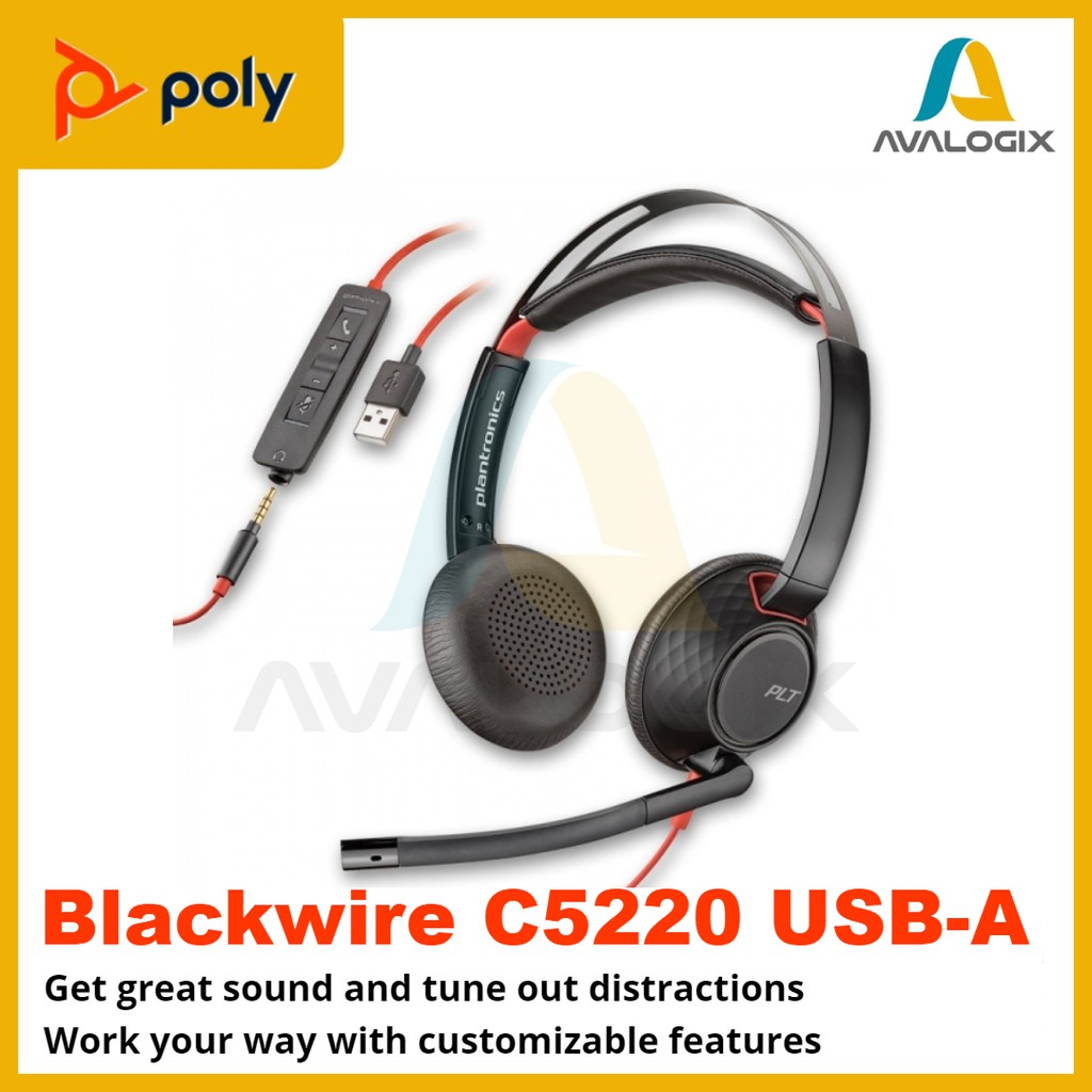 Jual Headset POLY Plantronics Blackwire 5220 C5220 | Shopee Indonesia