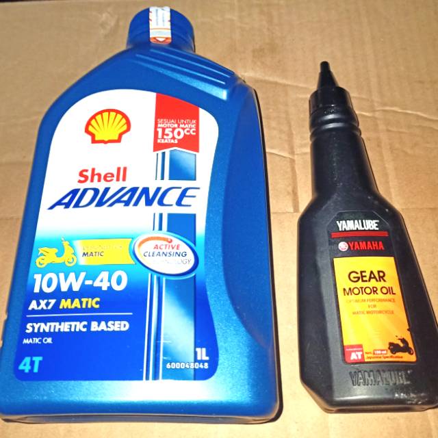 Jual Paket oli matic shell ax 7 1 lt + oli gear 150 ml yamaha nmx.aerox ...