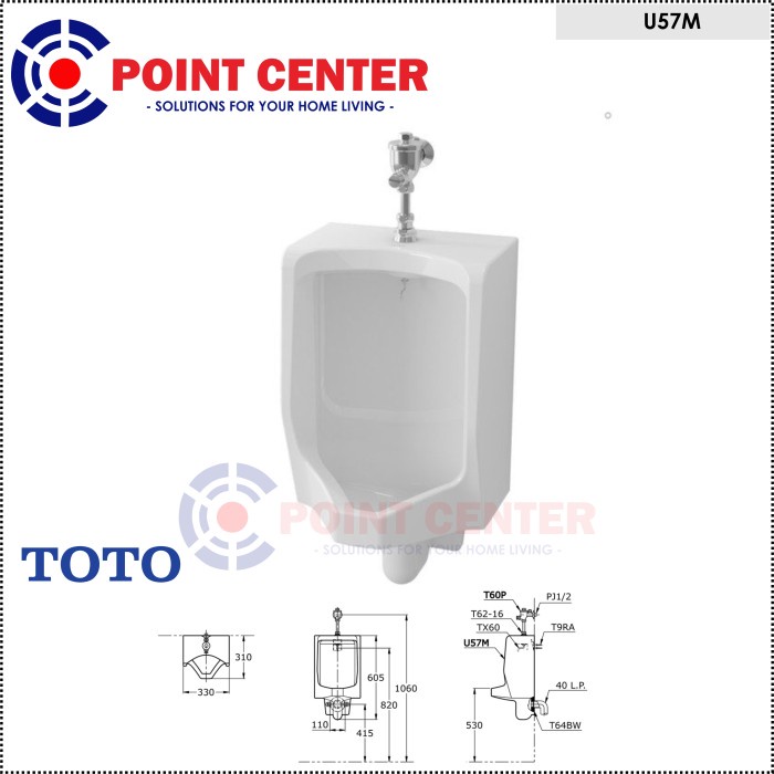 Jual TERMURAH TOTO U57M URINAL COMPLETE PUSH LOCAL / URINOIR | Shopee ...